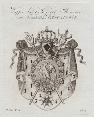 Napoleon France Coat of Arms Heraldry Engraving 1800 | eBay UK