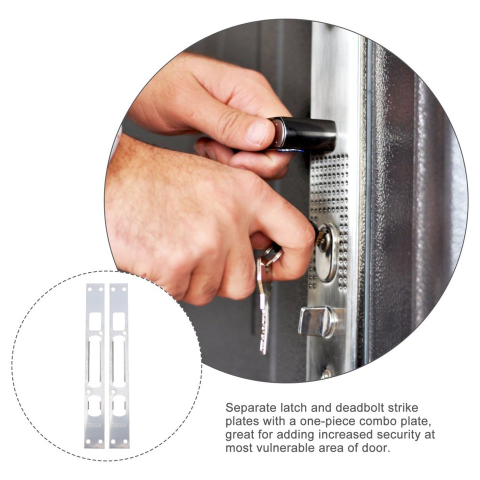 2 Count Door Security Devices Striker Plates for Doors Frame ...
