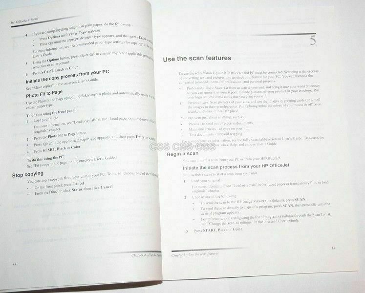 HP Hewlett Packard Invent Officejet Printer V Series Reference User ...