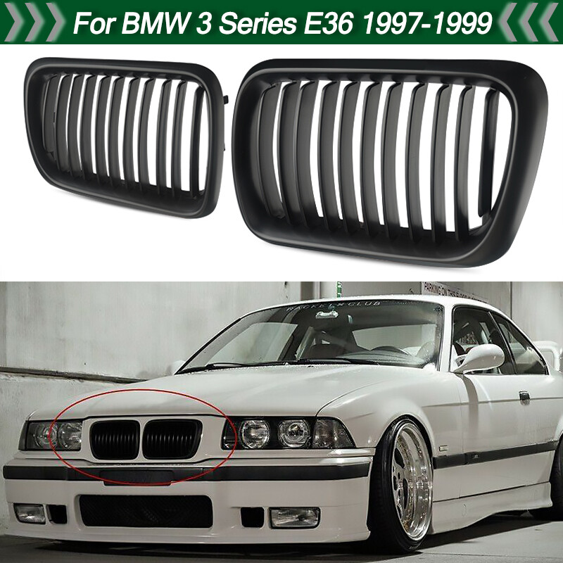 Matte Black Front Kidney Grille Grill For BMW E36 318i 323i 328i 323i ...