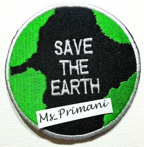 Save The Earth Embroidered Patch Iron On /Sew Green Peace World WWF ...