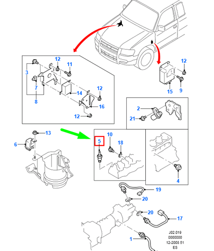 FORD RANGER MK2 Temperature Sender Assy 3601363 XM34-10884-AA NEW ...
