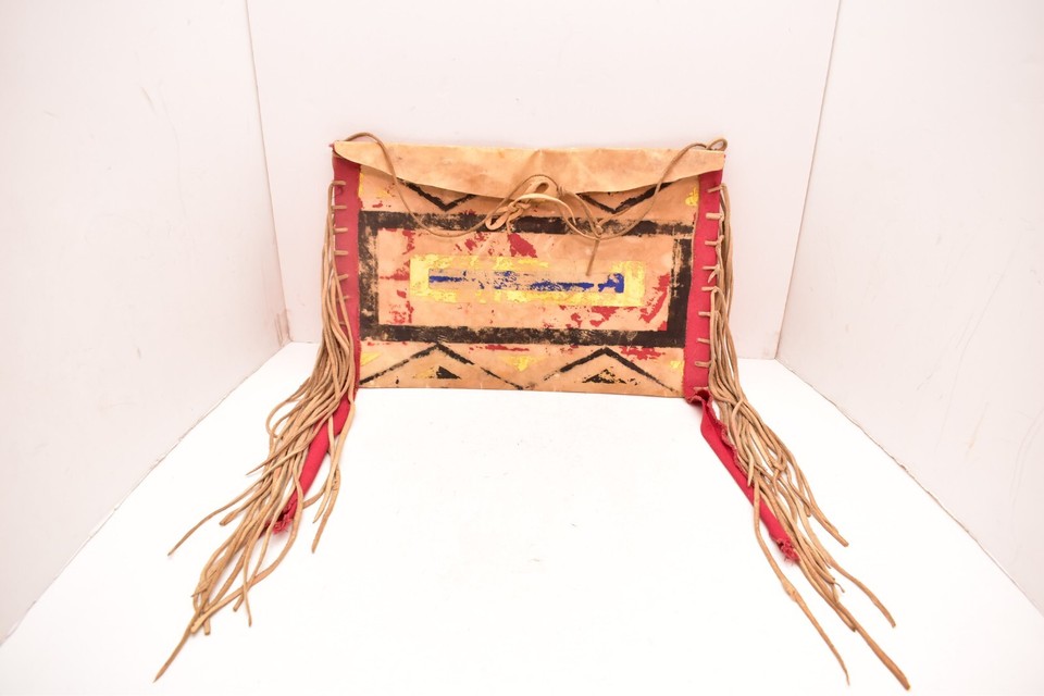 Native American Lakota Sioux Indian Painted Rawhide Parfleche Bag pouch ...