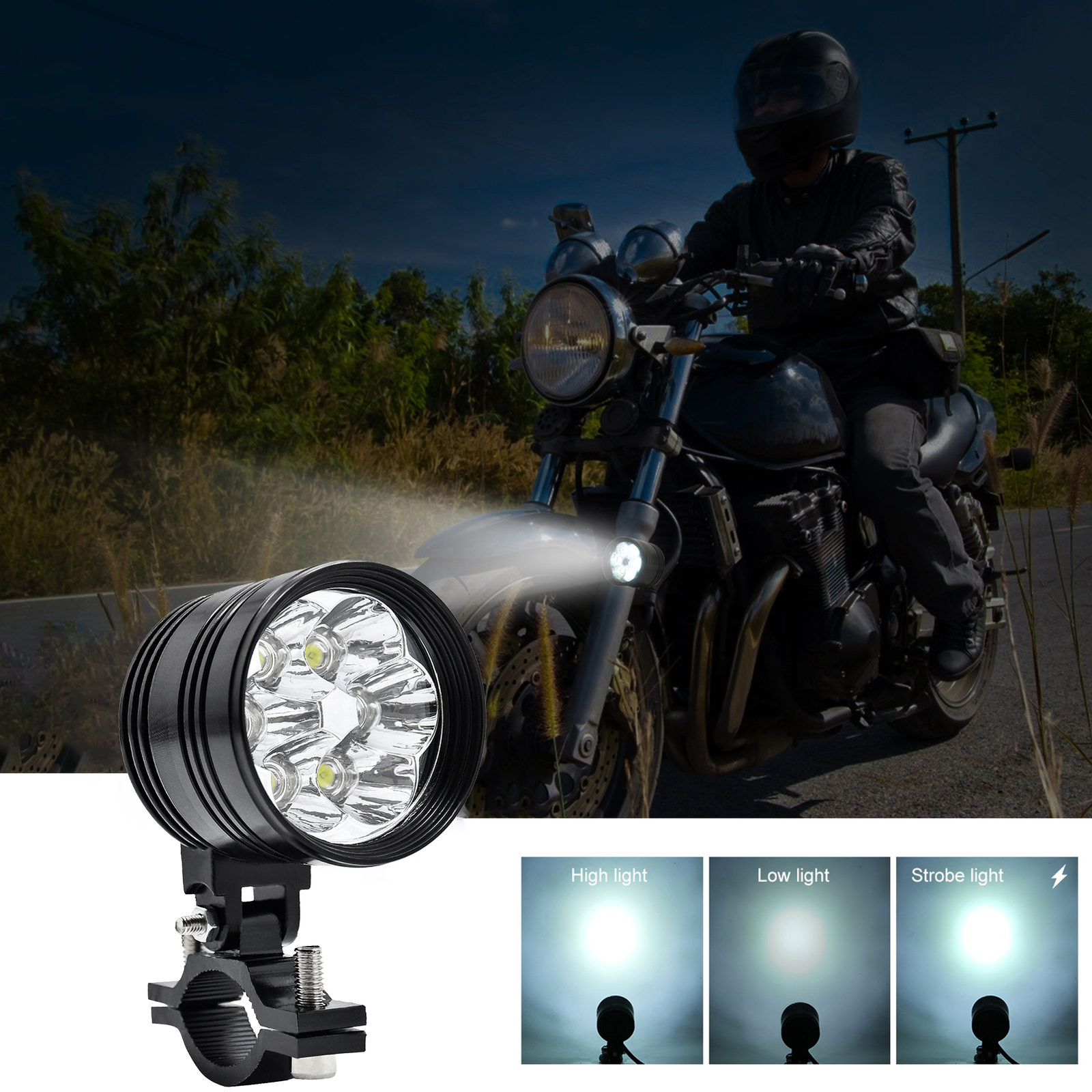 1PCS Bright White Motorcycle 60W Headlight Waterproof T4S0 | eBay