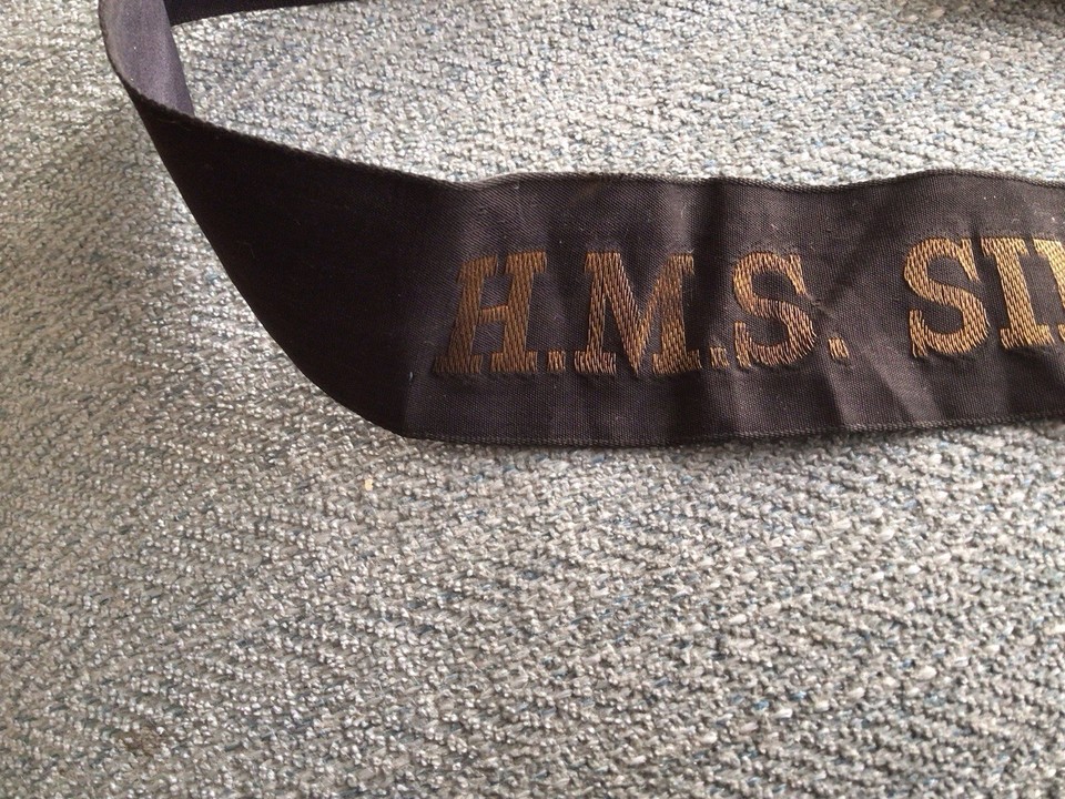 ORIGINAL HMS SIMBANG DOT ROYAL NAVY 1940s SINGAPORE UNIFORM CAP NAME ...