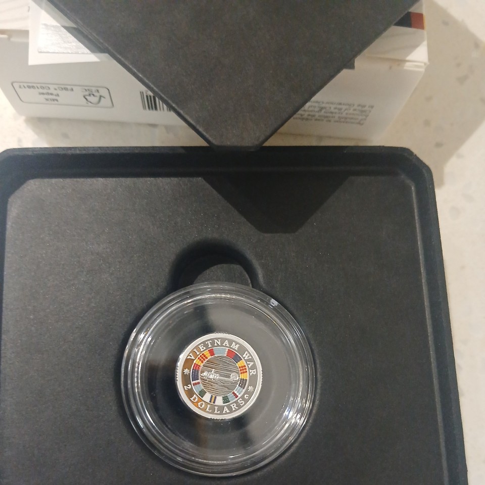 2023 $2 C Mintmark Coloured Silver Proof Coin 50th Anniversary Vietnam ...