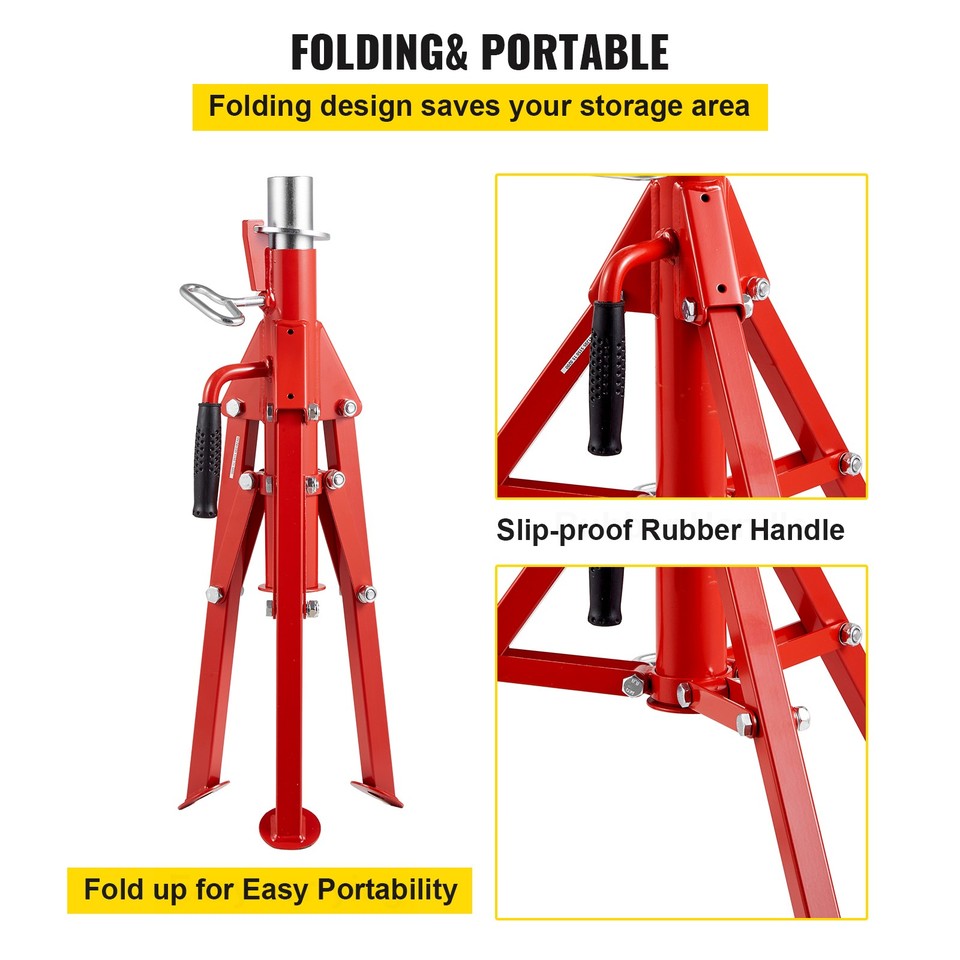 VEVOR V Head Pipe Stand Capacity, Adjustable Height, Pipe Jack Stands ...