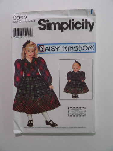 Simplicity 8259 18" Doll & Childs Dress Sizes 7-14 Uncut Pattern Daisy ...
