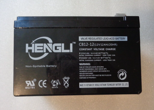 Hengli Valve Regulated Lead-Acid Battery CB12-12, 12V 12Amp ...