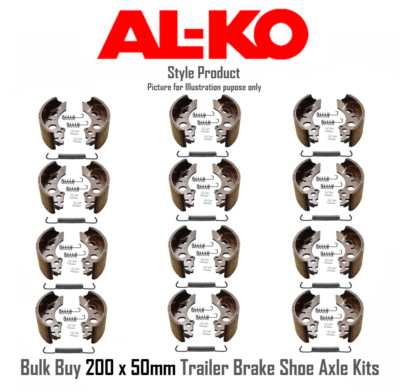 AL-KO Style 200x50 Trailer Brake Shoe Axle Set Inc Springs Bulk Buy x6 ...