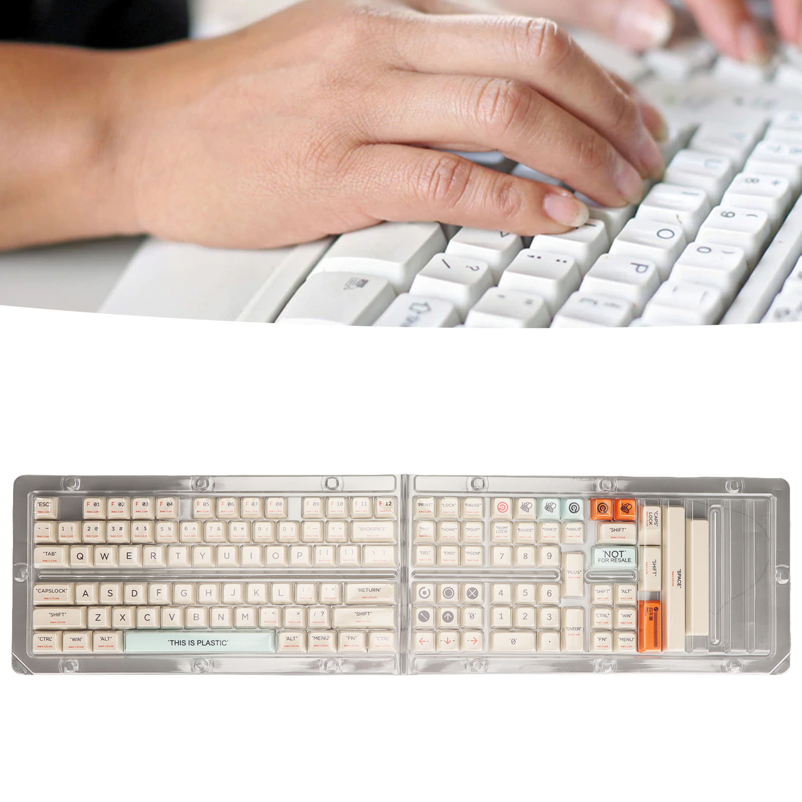 Keyboard Keycaps Orange Blue Beige 128 Keys PBT Theme XDA Height ...