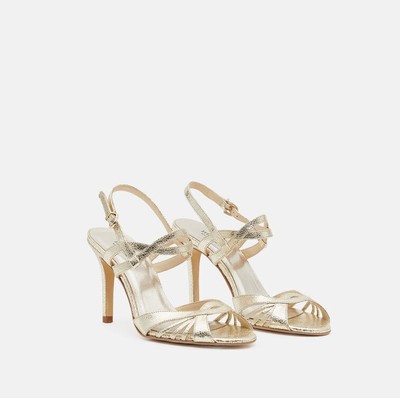 MINELLI TULLYE LACK METALLIC DAMENSCHUHE HIGH HEELS SANDALEN SILBER GR ...