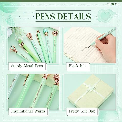 6 Pcs Fancy Pens for Women Crystal Diamond Pen for Journaling Pretty ...