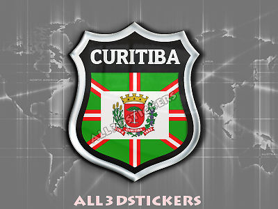 3D Emblem Sticker Resin Domed Flag Curitiba - Adhesive Decal Vinyl | eBay