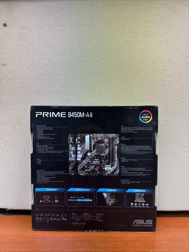 ASUS-PRIME B450M-A II(Socket AM4)AMD Ryzen 5000 MicroATX Motherboard | eBay
