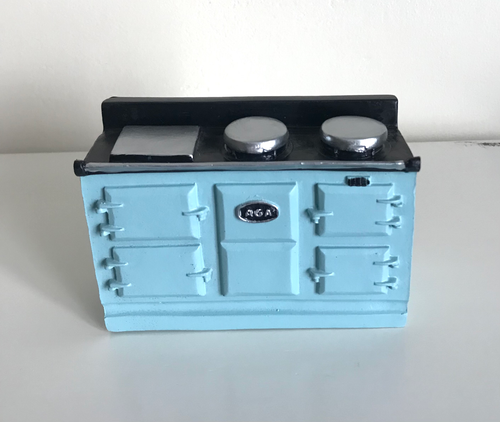 Mini Dollhouse 1:12 Scale Light Blue Resin Vintage-Style AGA Stove | eBay
