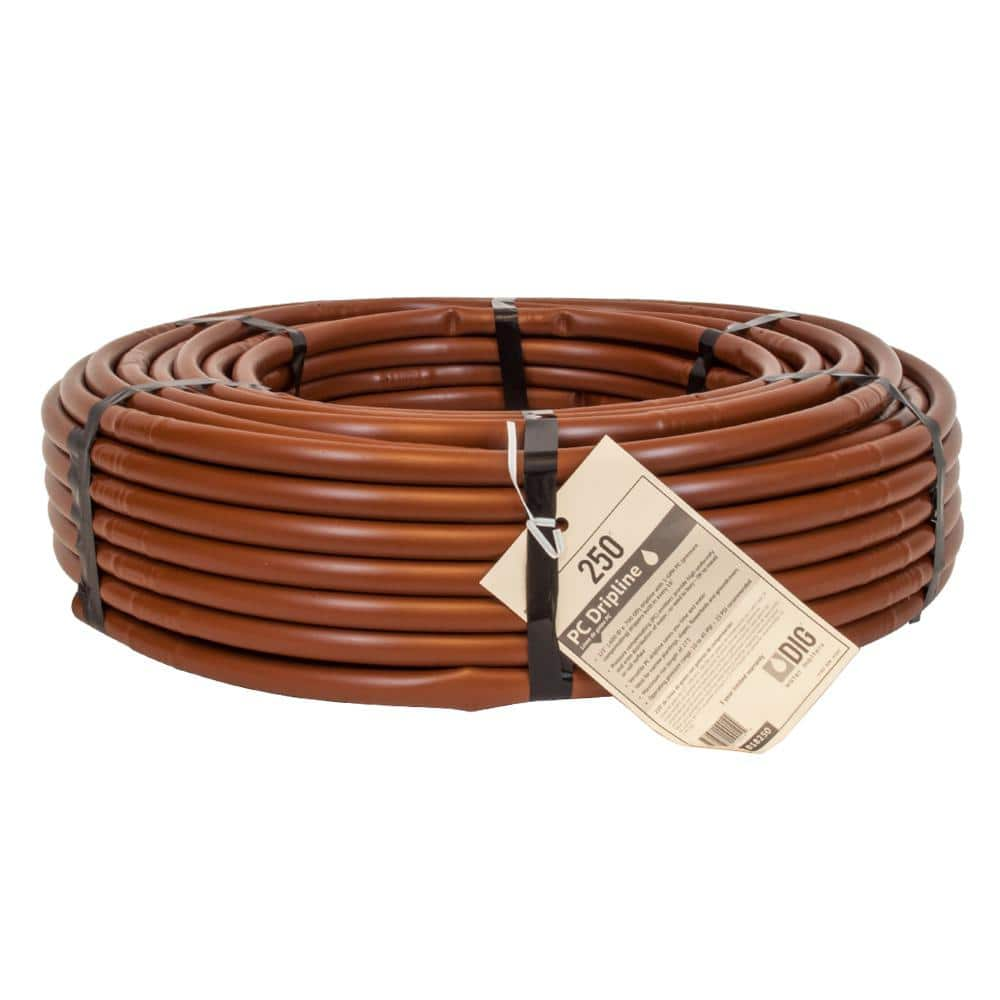1/2 In. X 250 Ft. 1-GPH Pressure Compensating Emitter Tubing with 18 In ...