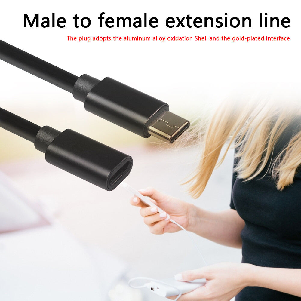Male to Female Extension Cable 480Mbps USB C Charging Wire Power Supply ...