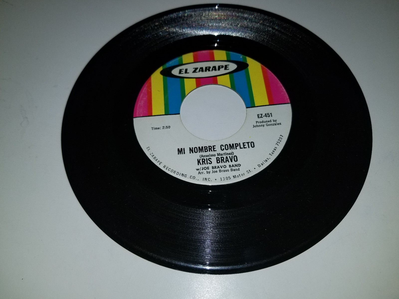KRIS BRAVO Mi Numbre / Que Bonito Mi Amorcito EL ZARAPE 451 45 VINYL RECORD 7" | eBay