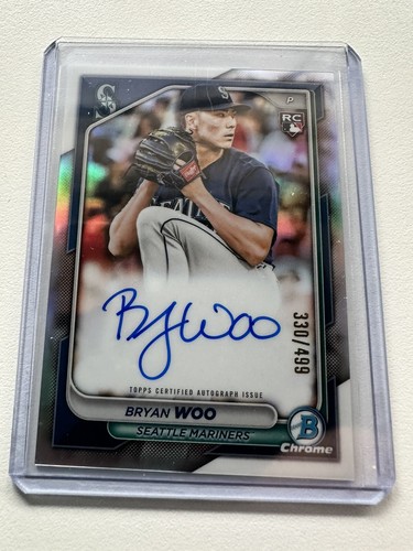 2024 Bowman Bryan Woo Chrome Refractor RC #330499 Auto Rookie Mariners ...