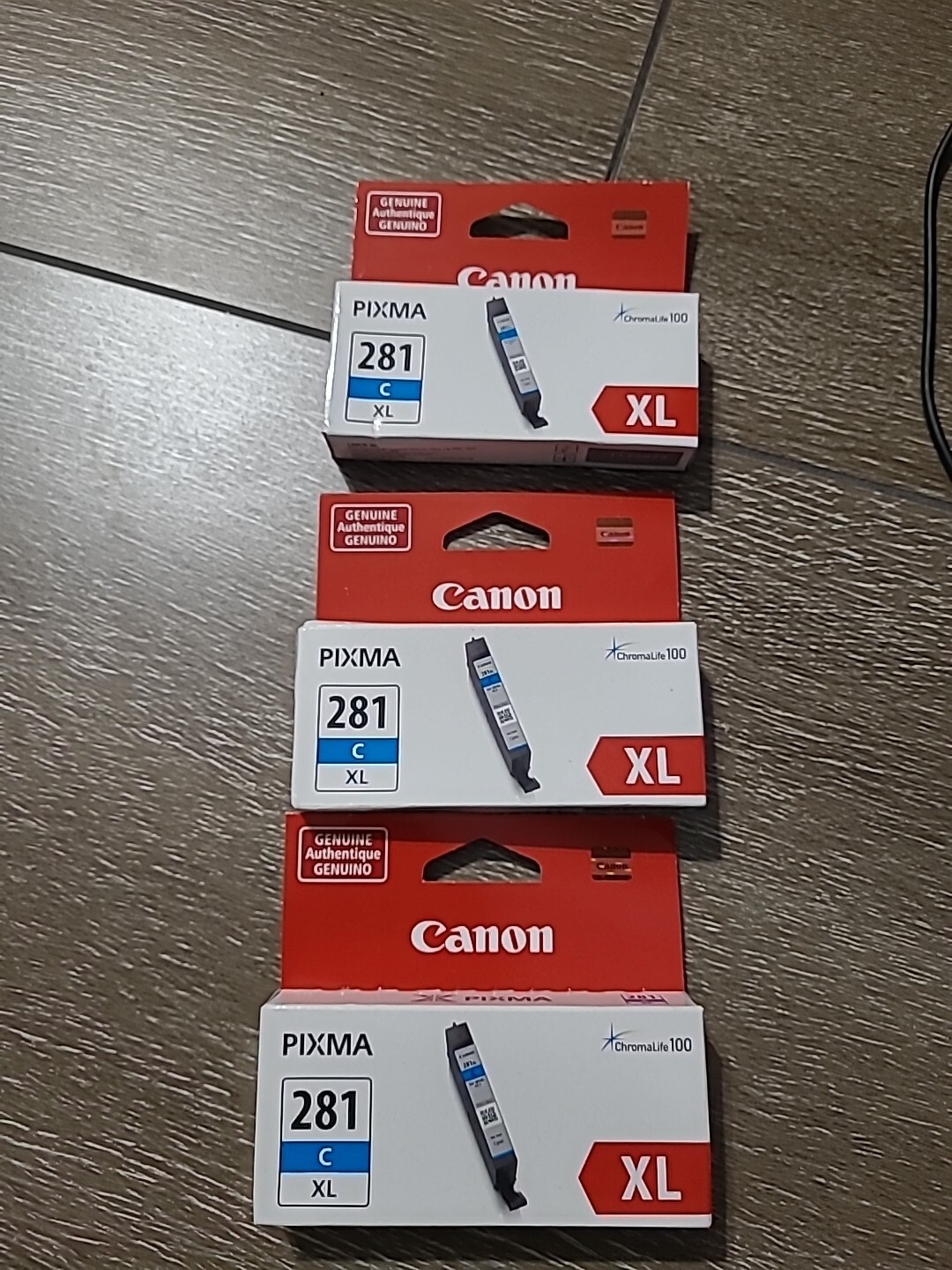 LOT OF 3 Canon CLI-281 XL Original Ink Cartridge - Cyan (2034c001) | eBay