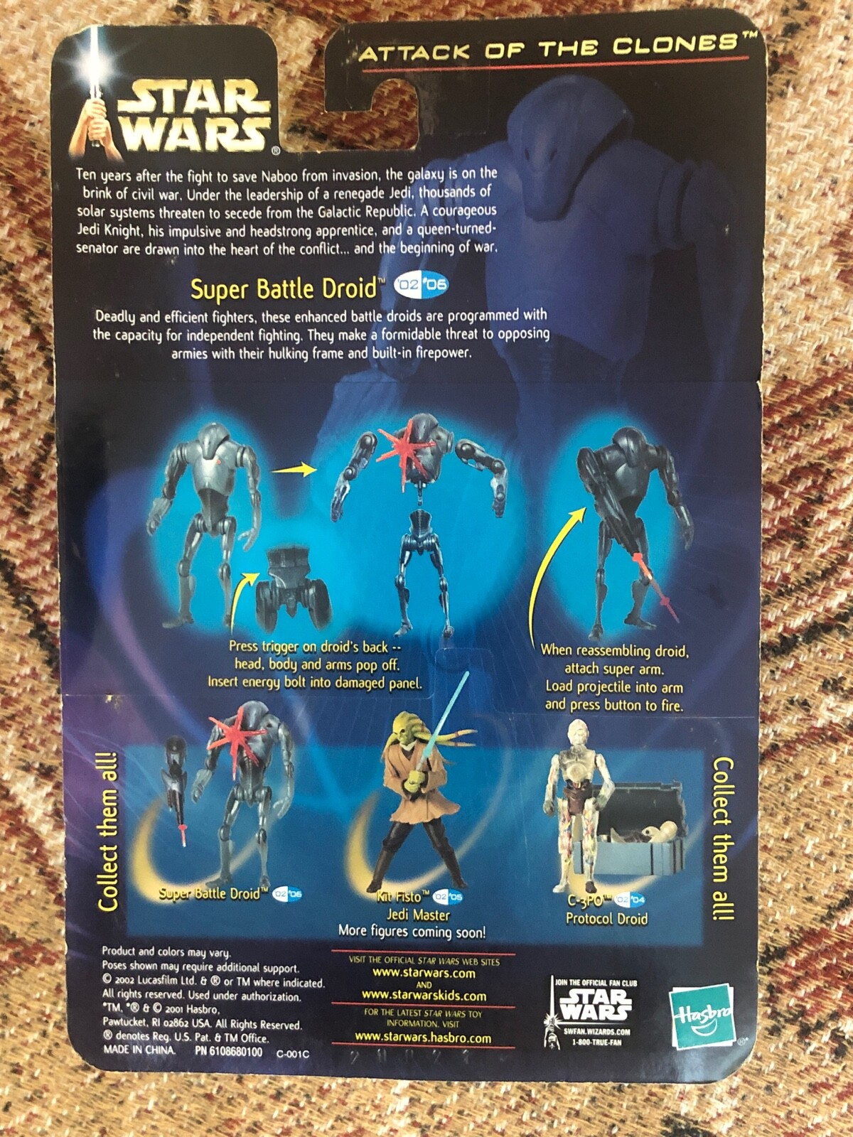 Star Wars AOTC Super Battle Droid Exploding Battle Damage #06 2002 MOC ...