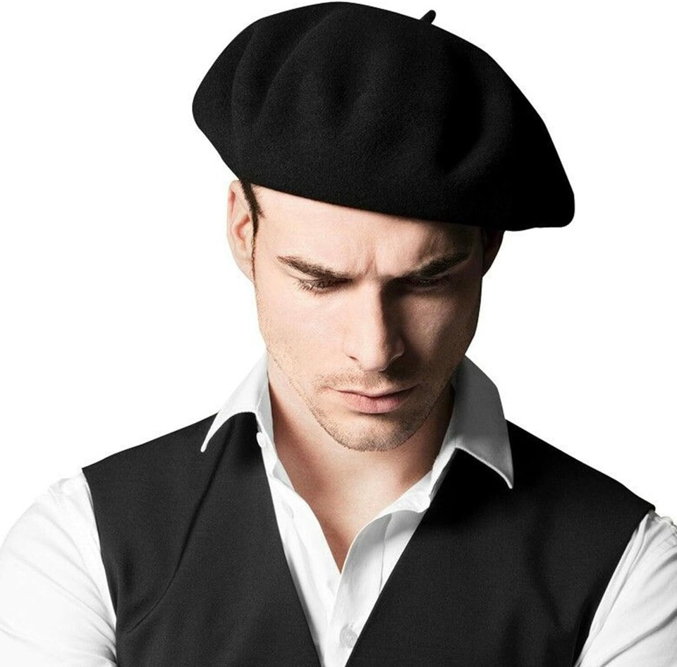 IZUS Women French Beret Hat Solid Artist Wool Adult One Size, Black | eBay