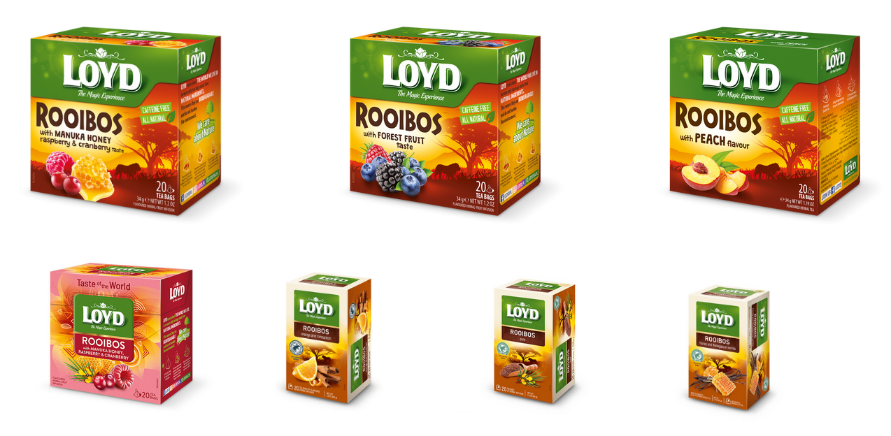 LOYD ROOIBOS TEA - 20 TEA BAGS -BIG CHOICE - PEACH PURE ORANGE HONEY ...