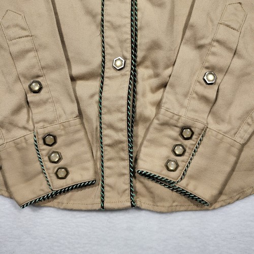 Panhandle Slim Woman’s Western Shirt Size S Tan Snap Up Snap Cuffs ...