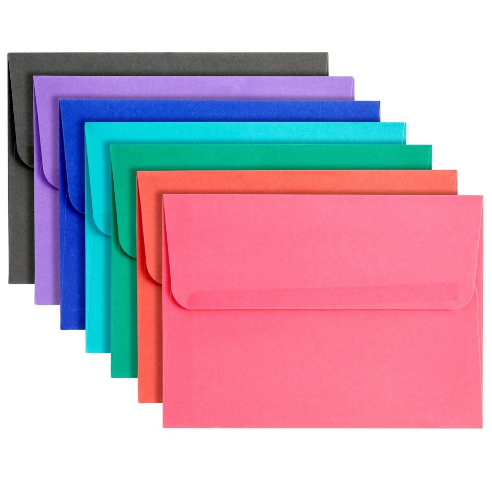 100 Pack Colored Envelopes 5x7 for Mailing, A7 for Invitations ...