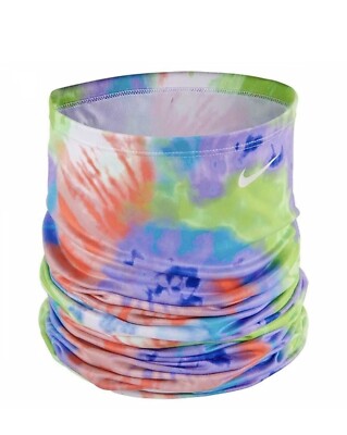 Nike Dri-Fit Printed Neck Wrap Warmer Face Mask Gaiter Purple Green Tie ...