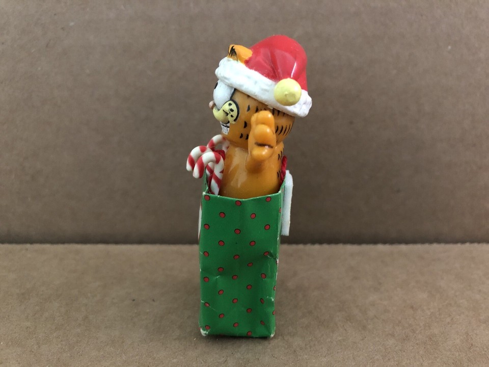 Vintage GARFIELD Santa Claws Paper Bag Candy Canes CHRISTMAS Ornament ...