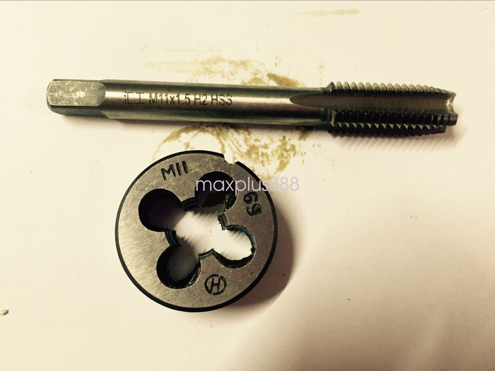 1pc HSS Machine M11 X 1.5mm Plug Tap and 1pc M11 X 1.5mm Die Threading ...