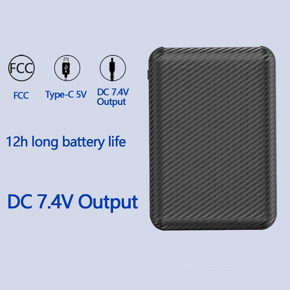 7.4V/3A 20000mah DC Heated Vest Jacket Battery Pack Rechargeable Power ...