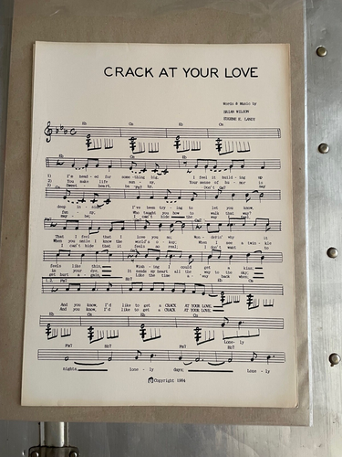 BEACH BOYS - Crack At Your Love - Original Lead Sheet Brian Wilson ...