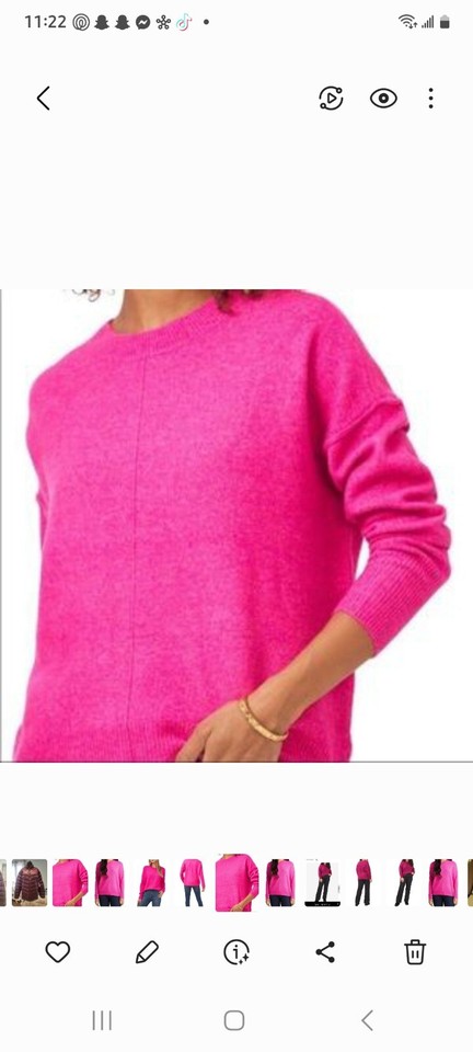 Vince Camuto Ladies Center Seam Pullover Crewneck Sweater Pink Paradox ...