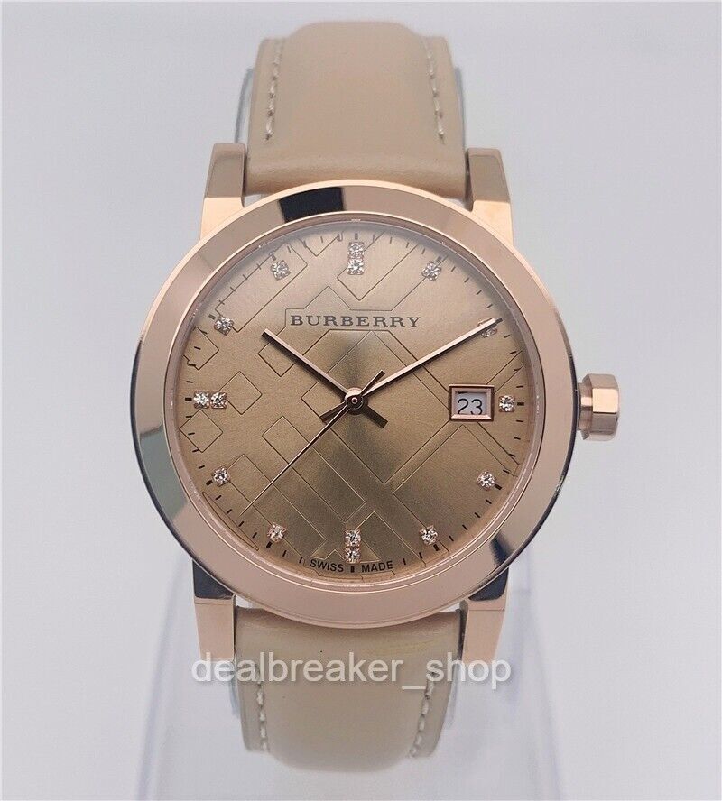 Burberry BU9131 Diamond Face Womens Leather Strap Watch for sale online ...