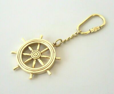 POCKET KEY RING BRASS COPPER CAPTAINS NAUTICAL SHIP WHEEL KEY CHAIN ...