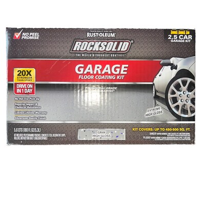 Rust-Oleum ROCKSOLID 5.6QT 2.5-Car Garage Floor Coating Kit 293513 Gray ...