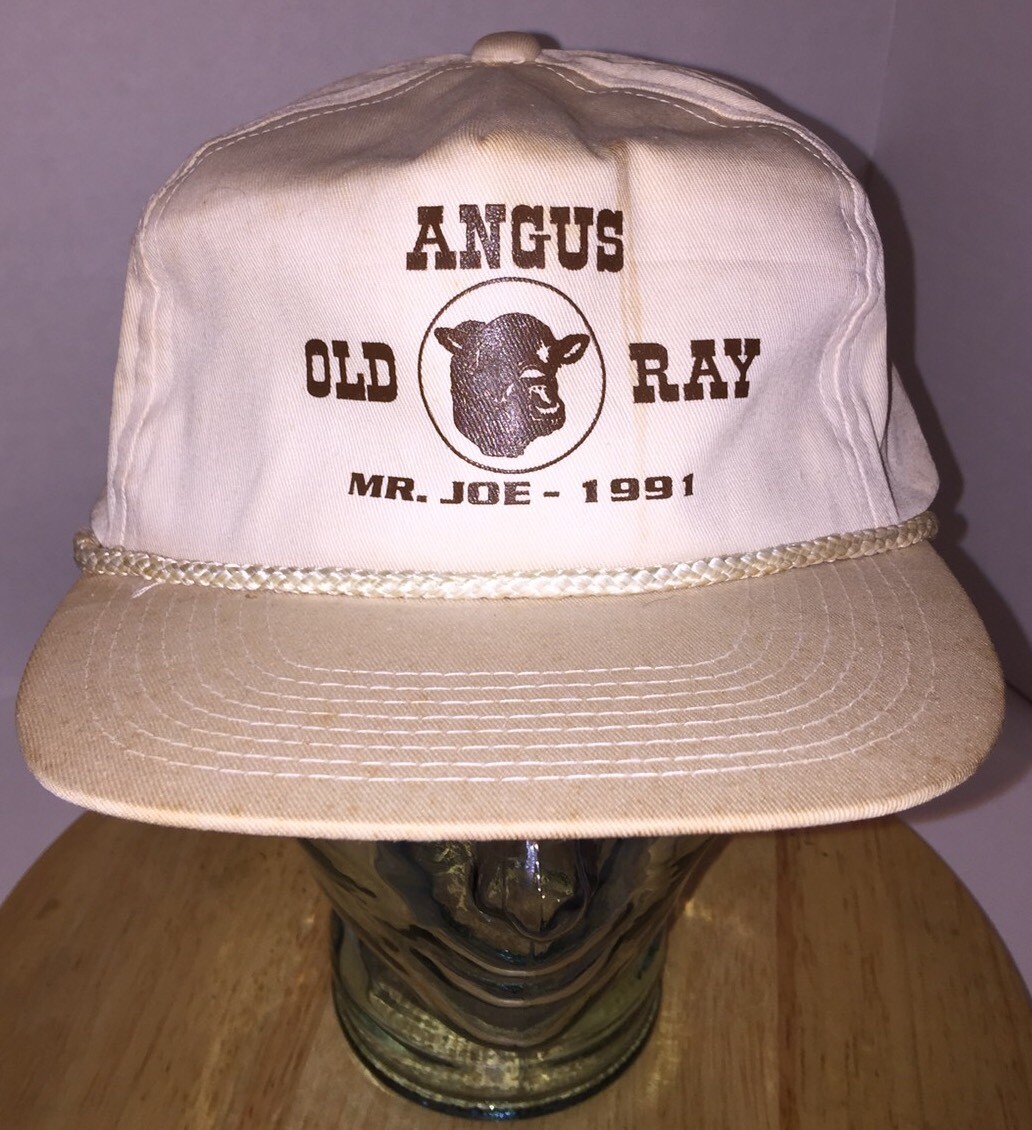 VTG ANGUS OLD RAY Mr. Joe 1991 Farming Hat Cap ZIPPER… - Gem