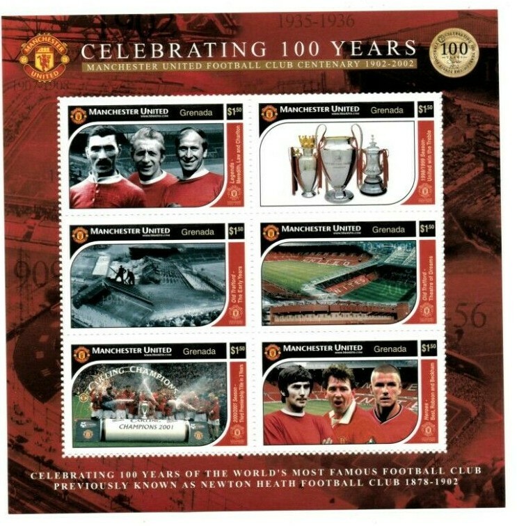 Grenada 2002 - Manchester United English Football Club - Sheet Of 6 ...