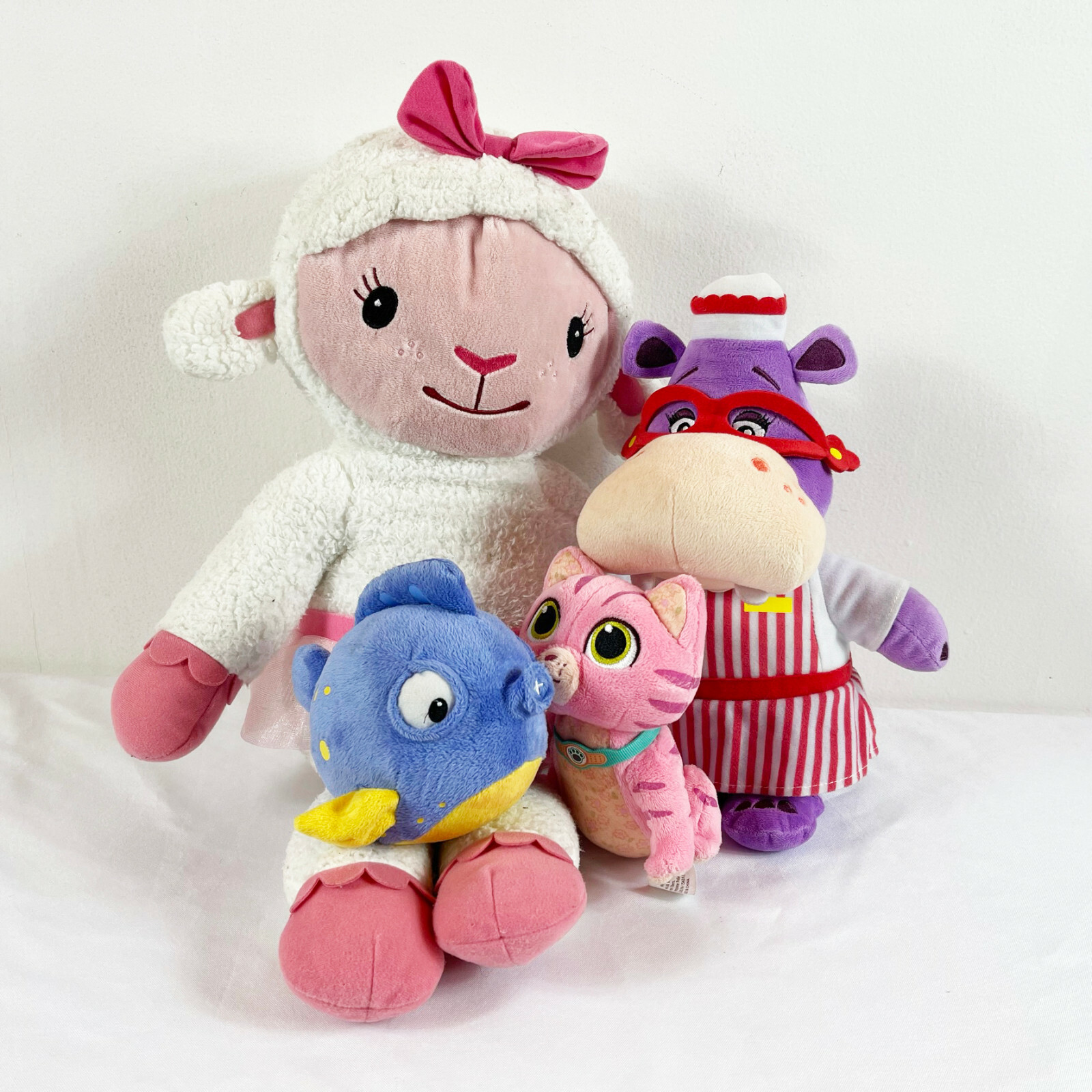 Lot of Disney Doc McStuffins Animals Lamb Cat Fish Plush Stuffed Toy ...