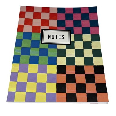 Color Block Checkerboard Notebook 50 Sheets Cute Stationery Lined Paper ...