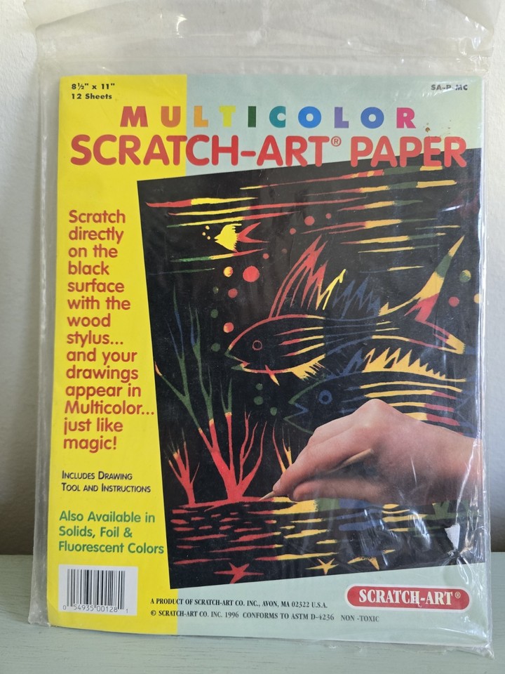 Vintage Scratch-Art 12 Sheets Multicolor New Drawing Tools And ...