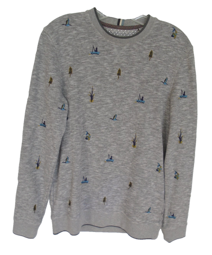Ted Baker All Over Embroidered Long Sleeves Pullover Sweatshirt Mens ...
