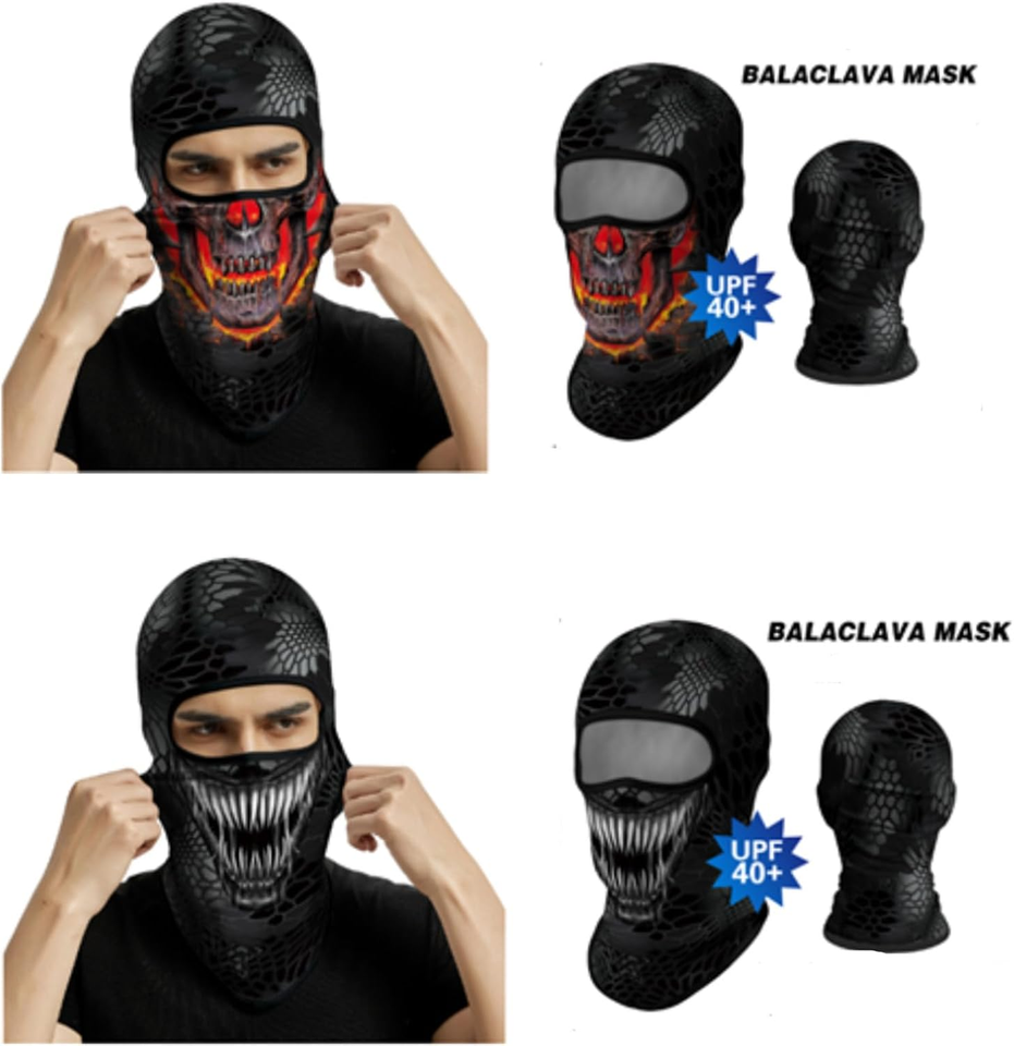 3D Balaclava Full Face Mask,Skull Face Shield Motorcycle Head Cover ...
