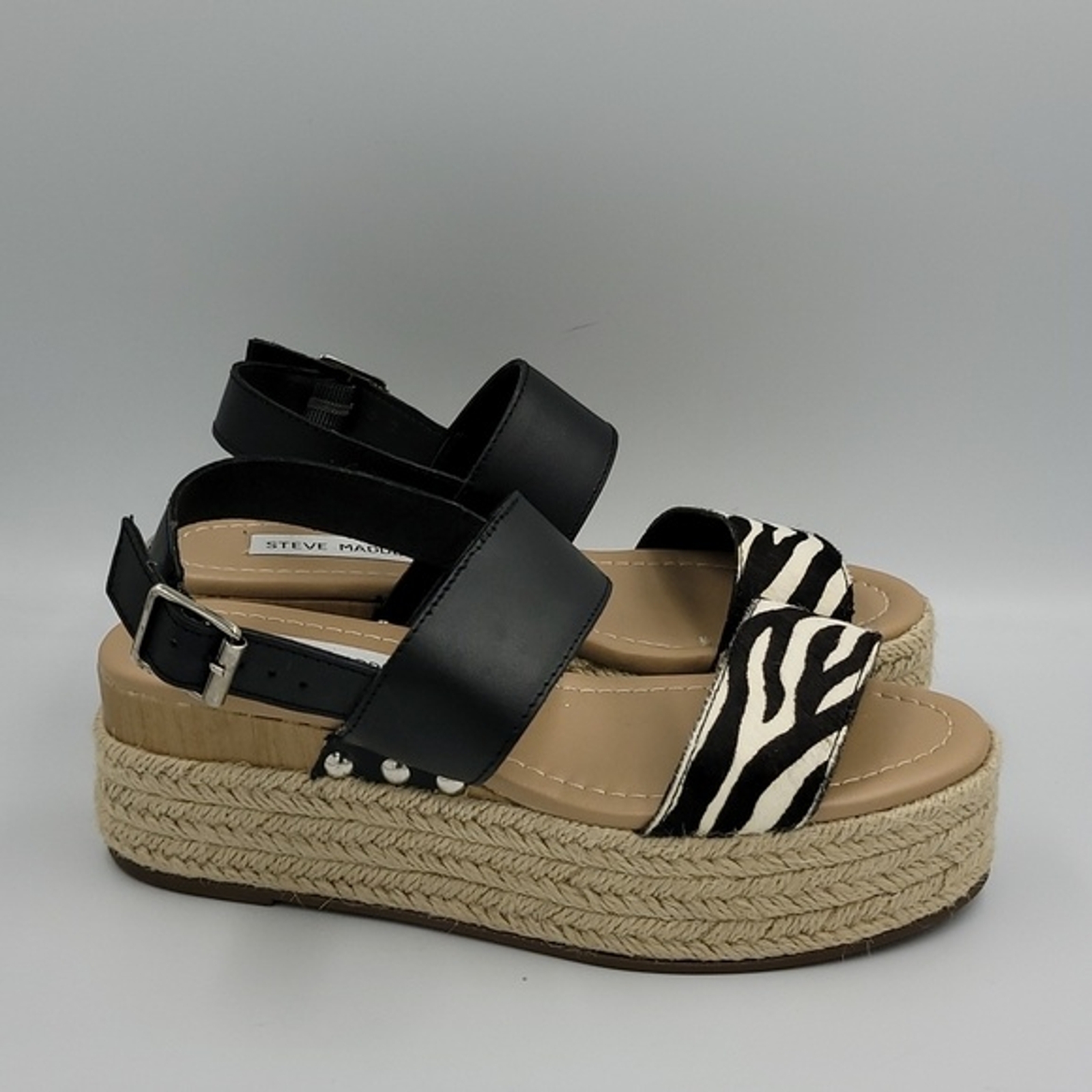 Steve Madden platform zebra print leather sandals Sz … - Gem