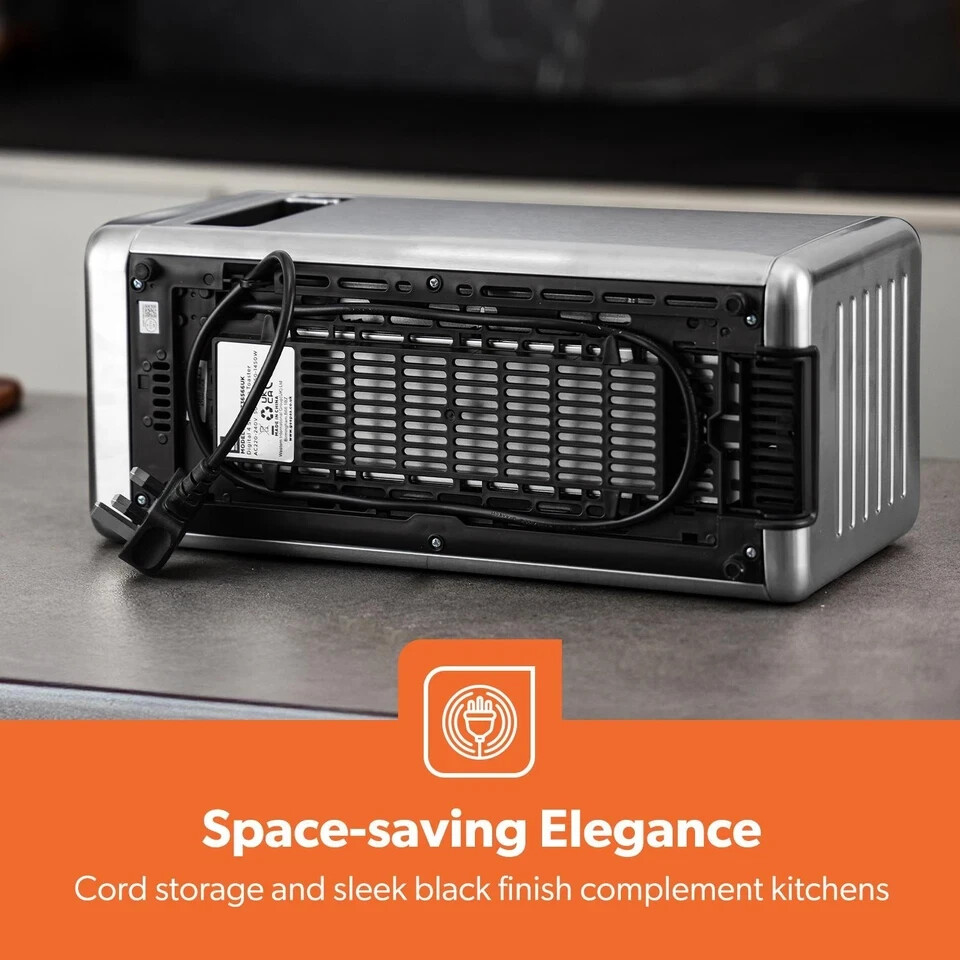 GEEPAS 5-in-1 DIGITAL 4 Slice Long Toaster Wide Slot, LED Display ...