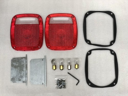 (2) SAE STIAR 02 Red Tail Light w/ Clear Back-Up Lenses & Gaskets Jeep ...