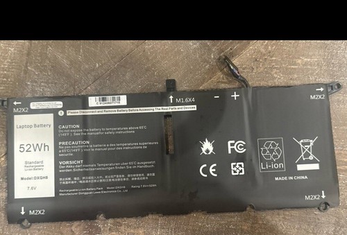 NEW OEM Genuine 52WH DXGH8 Battery For Dell XPS 13 9370 9380 G8VCF ...